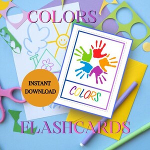 Color Flashcards, Printable Preschool Colors Sorting Cards Activity for ...