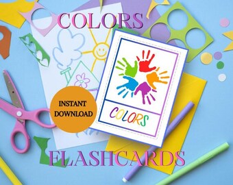 PRINTABLE Color Flashcards for Kids, Montessori Preschool Toddler Basic ...