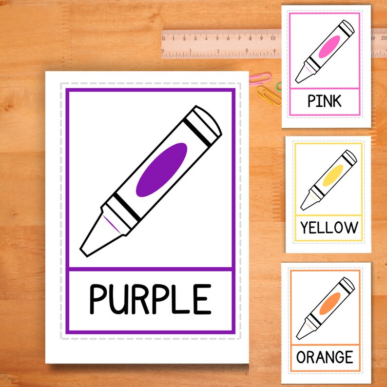 Color Flashcards, Printable Preschool Colors Sorting Cards Activity for ...