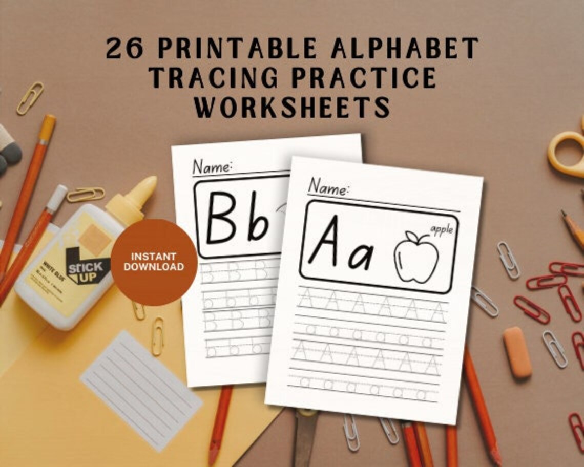 Alphabet Tracing Sheets Handwriting Worksheets for Kindergarten ...