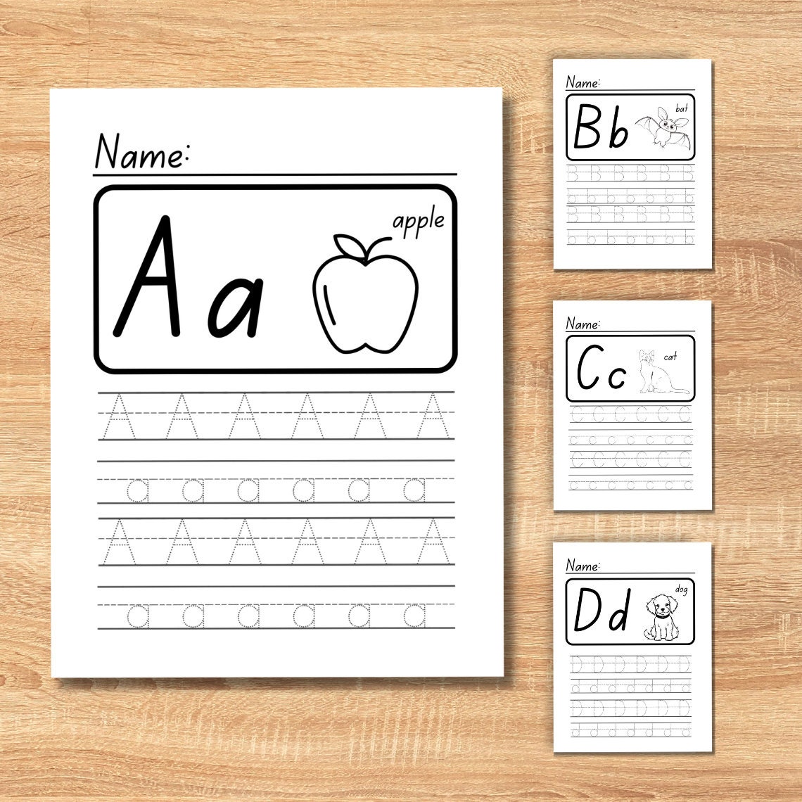 Alphabet Tracing Sheets Handwriting Worksheets for Kindergarten ...