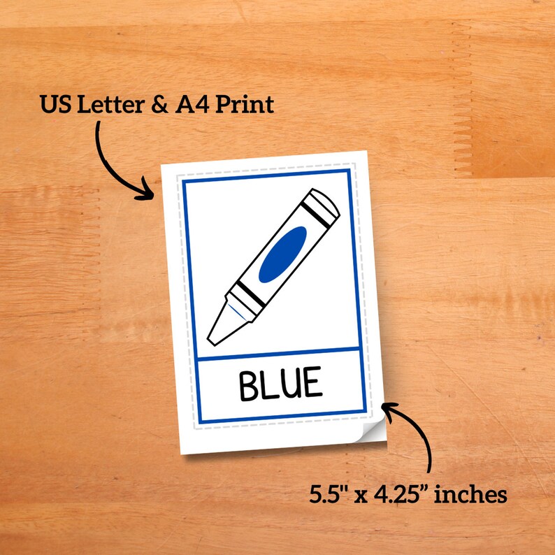 Color Flashcards, Printable Preschool Colors Sorting Cards Activity for ...