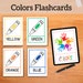Color Flashcards, Printable Preschool Colors Sorting Cards Activity for ...