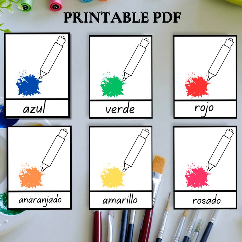 Colors Spanish & English Bilingual Montessori Printable Color ...