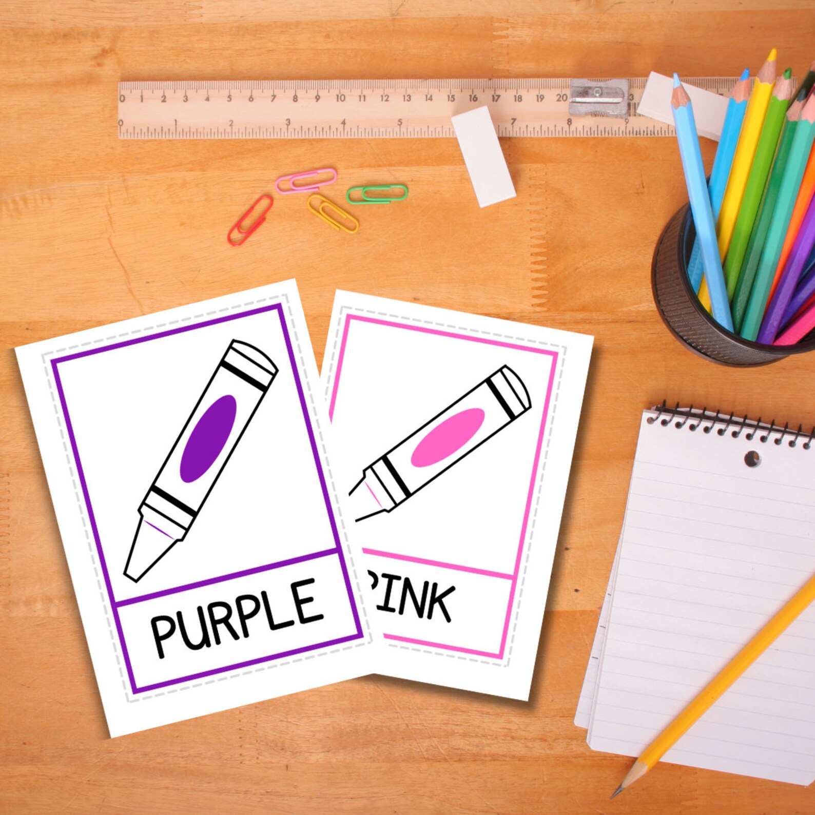 Color Flashcards, Printable Preschool Colors Sorting Cards Activity for ...