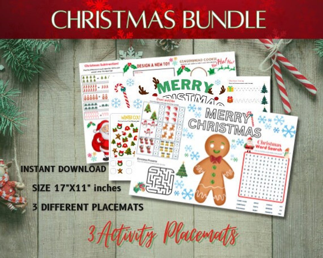 Christmas Coloring Placemat Activity for Toddlers, Printable Kids ...