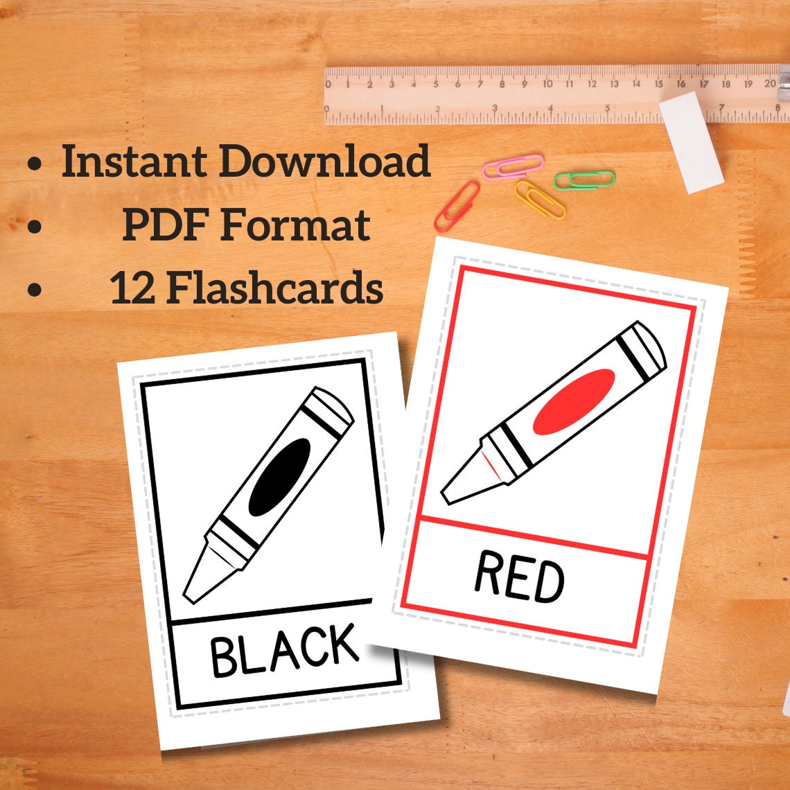 Color Flashcards, Printable Preschool Colors Sorting Cards Activity for ...