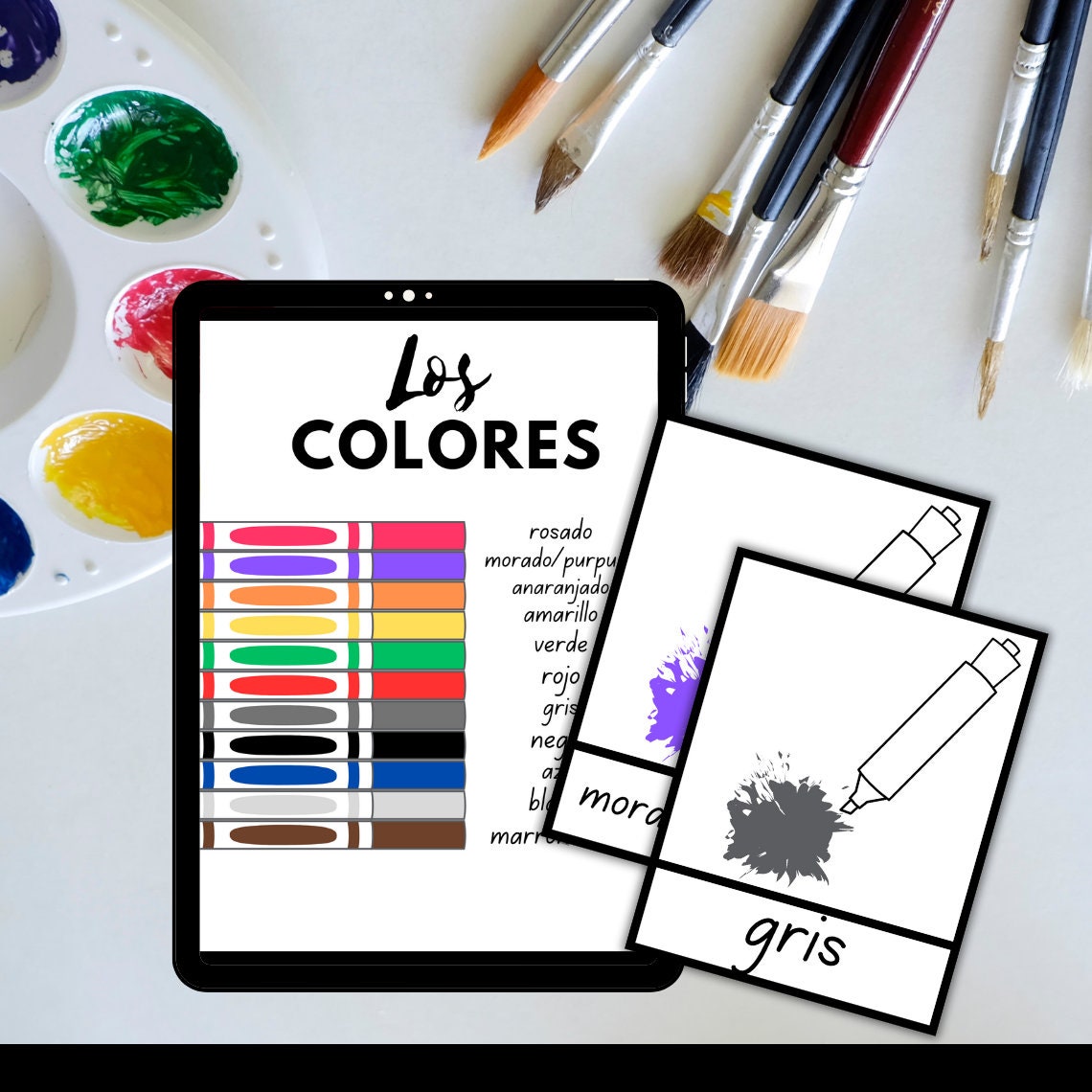 Colors Spanish & English Bilingual Montessori Printable Color ...