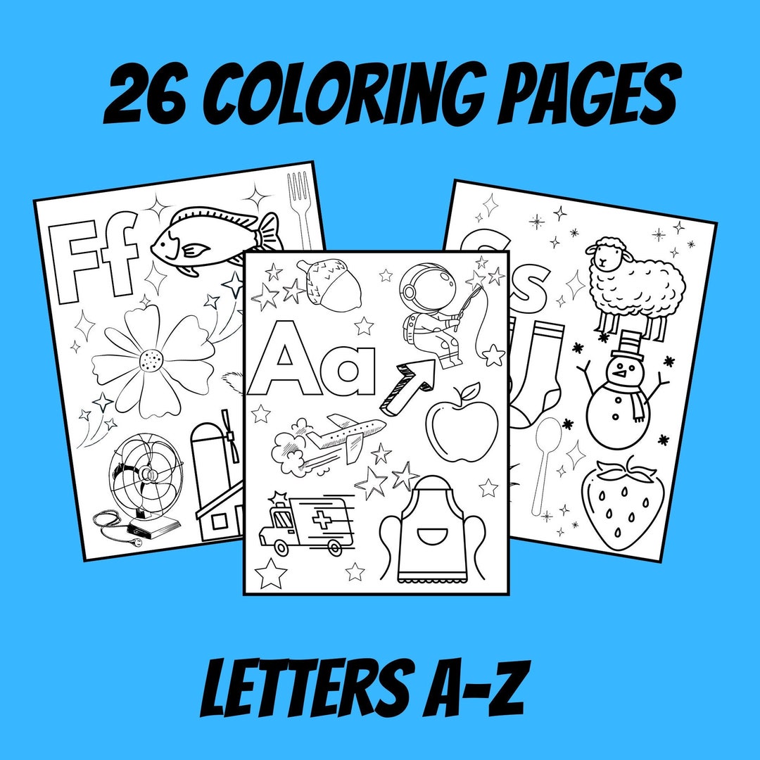 Alphabet Letters Coloring Pages Printable Abc Coloring Pages - Etsy