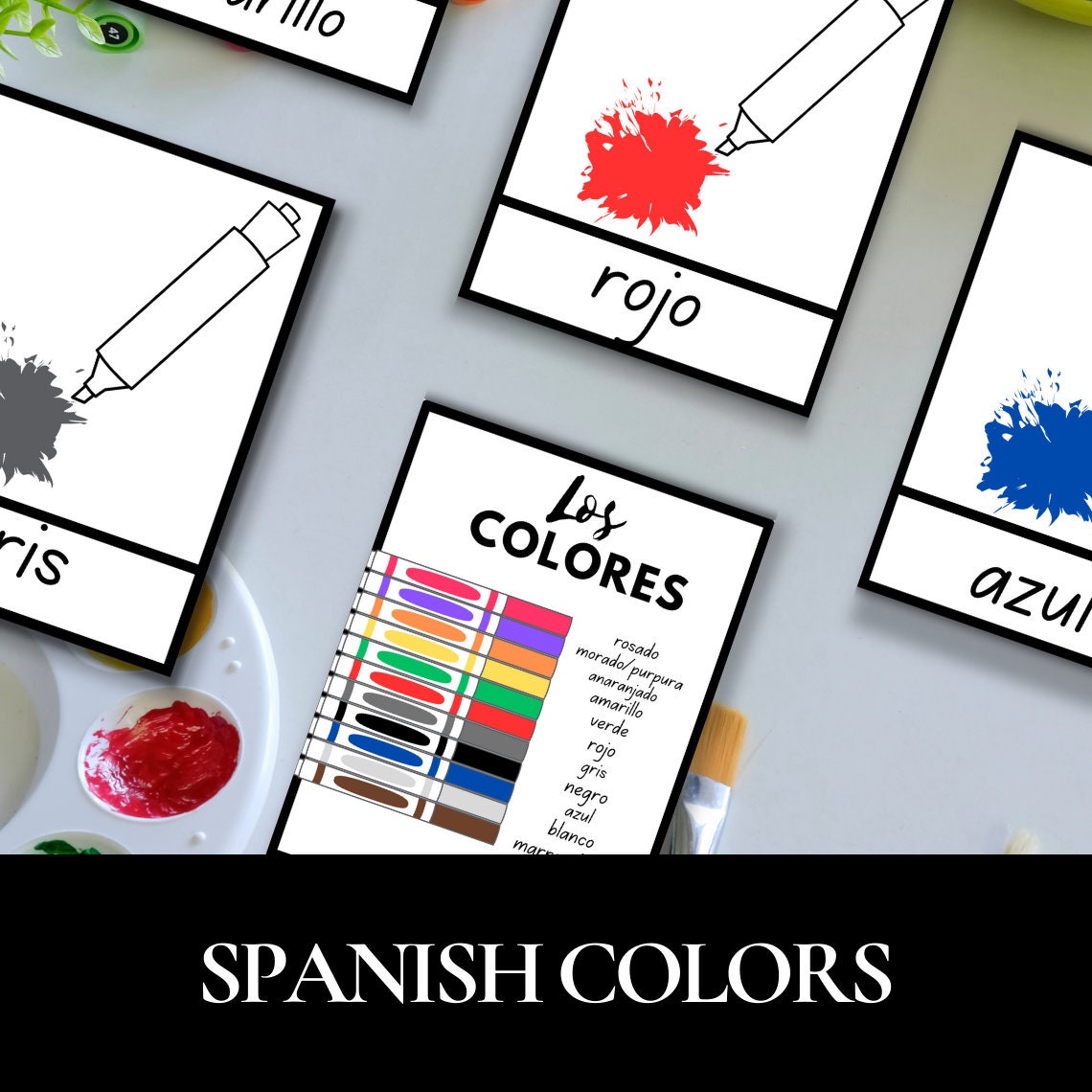 Colors Spanish & English Bilingual Montessori Printable Color ...
