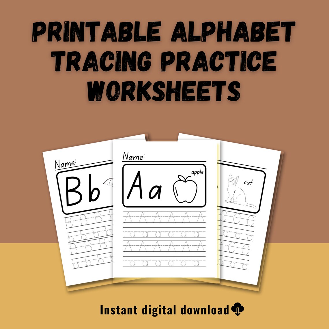 Alphabet Tracing Sheets Alphabet Writing Worksheet for - Etsy