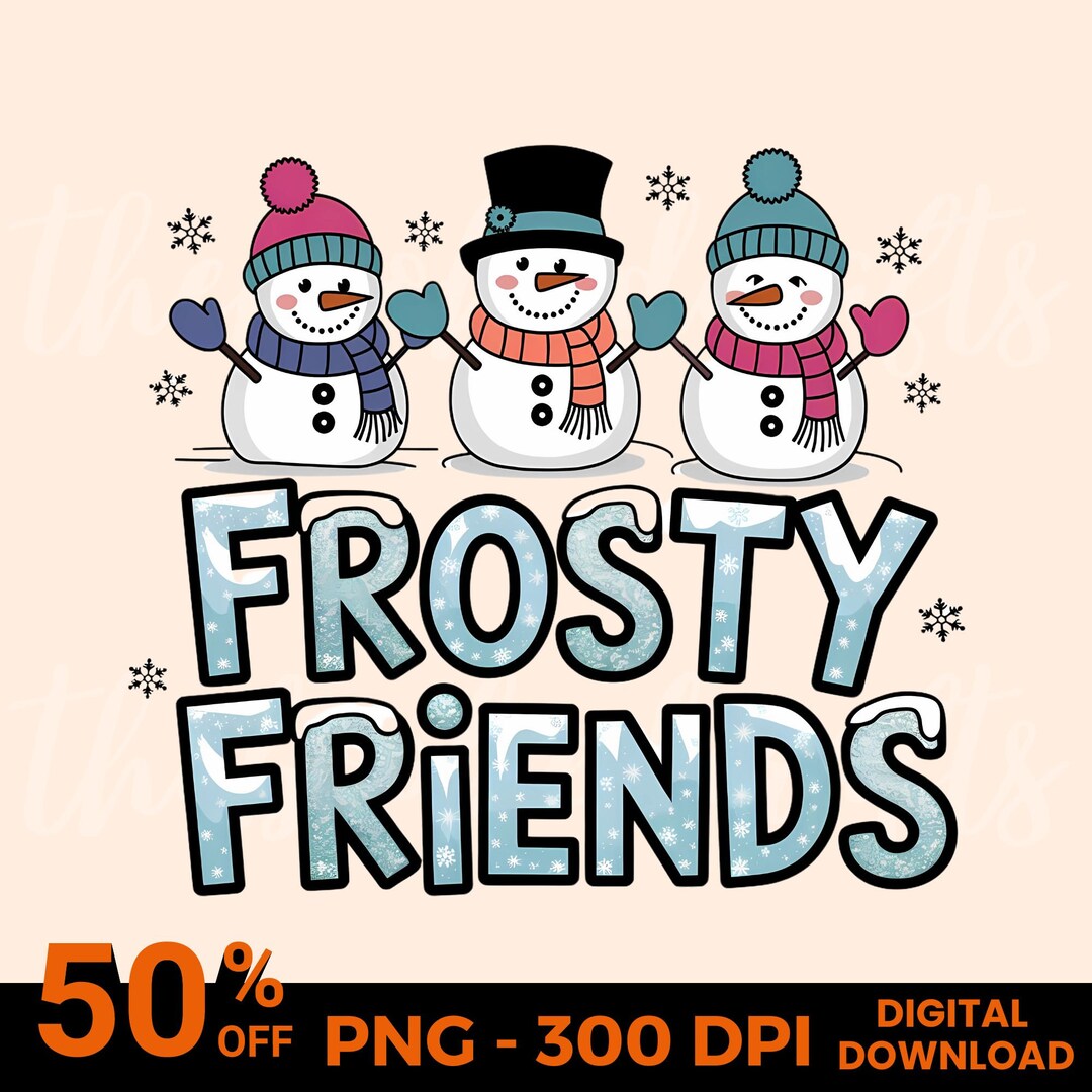 Frosty Friends, Retro Christmas PNG, Vintage Christmas Prints, Holiday ...