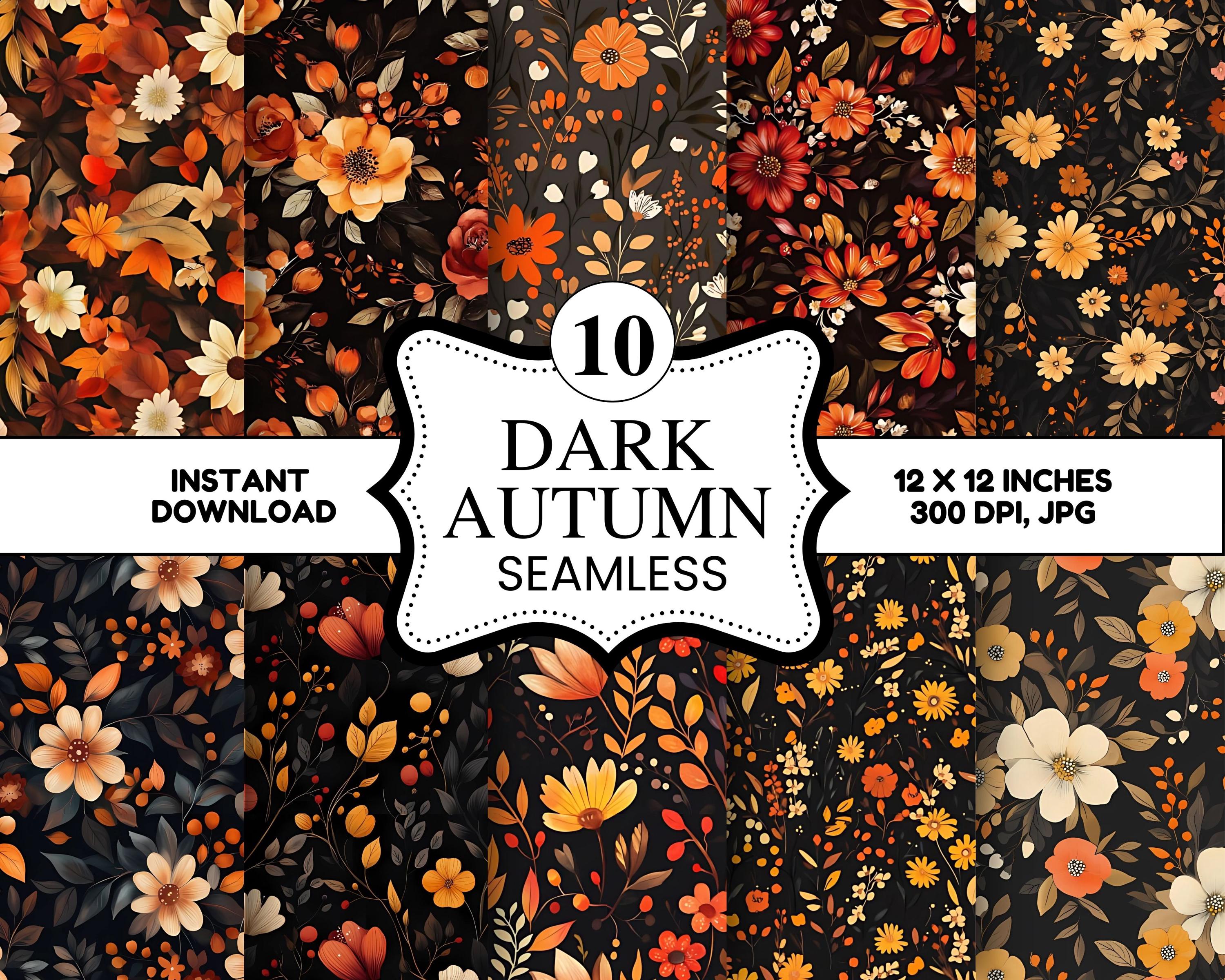 Autumn Floral Digital Paper, Floral Seamless Pattern, Floral Wallpaper ...