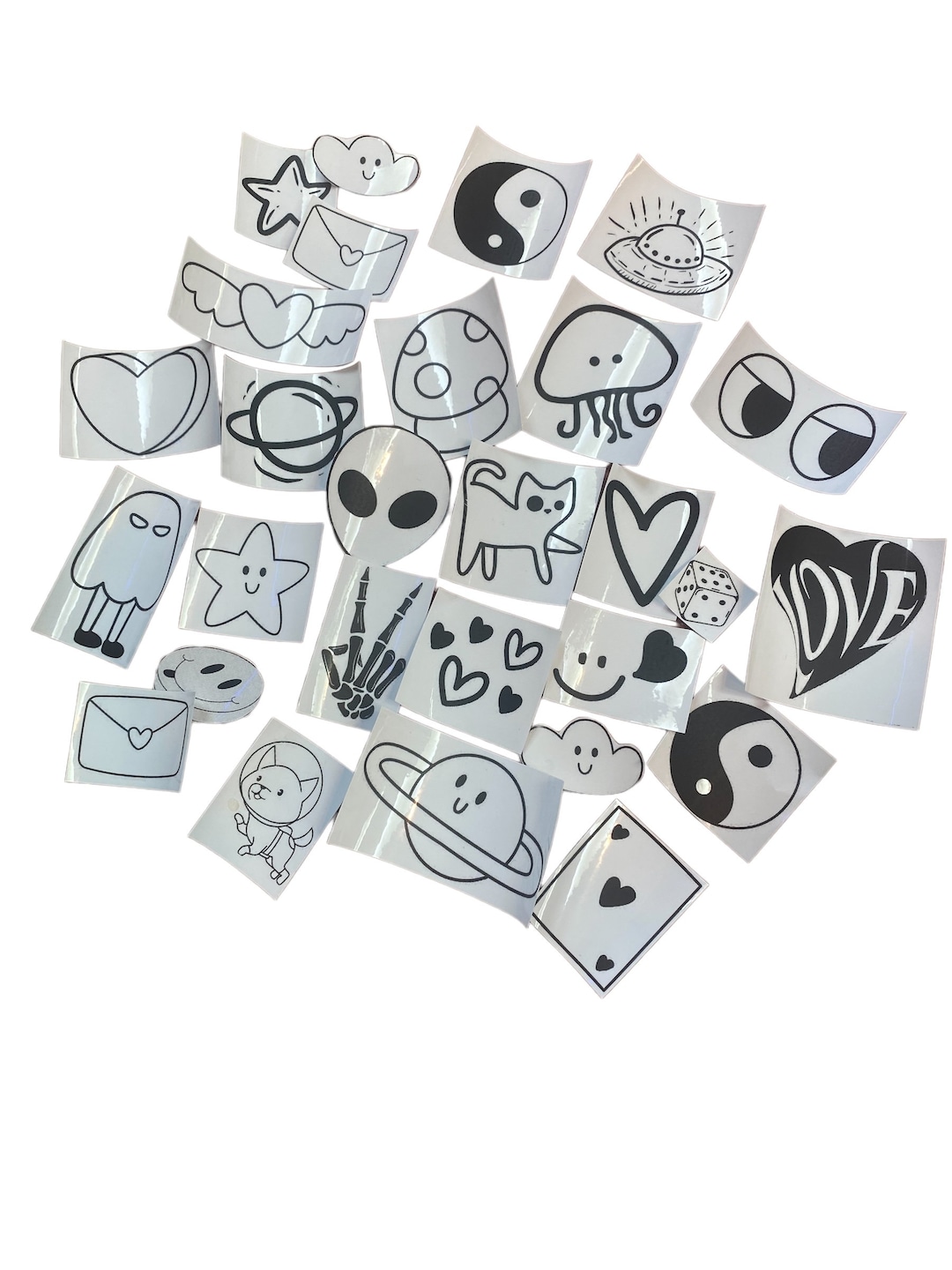 Custom Black and White Stickers With Transparent Background - Etsy