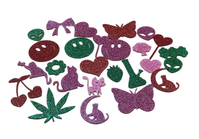 Custom Acrylic Cutouts Pack of 10 Glitter Sparkle Acrylic, Multi Color ...