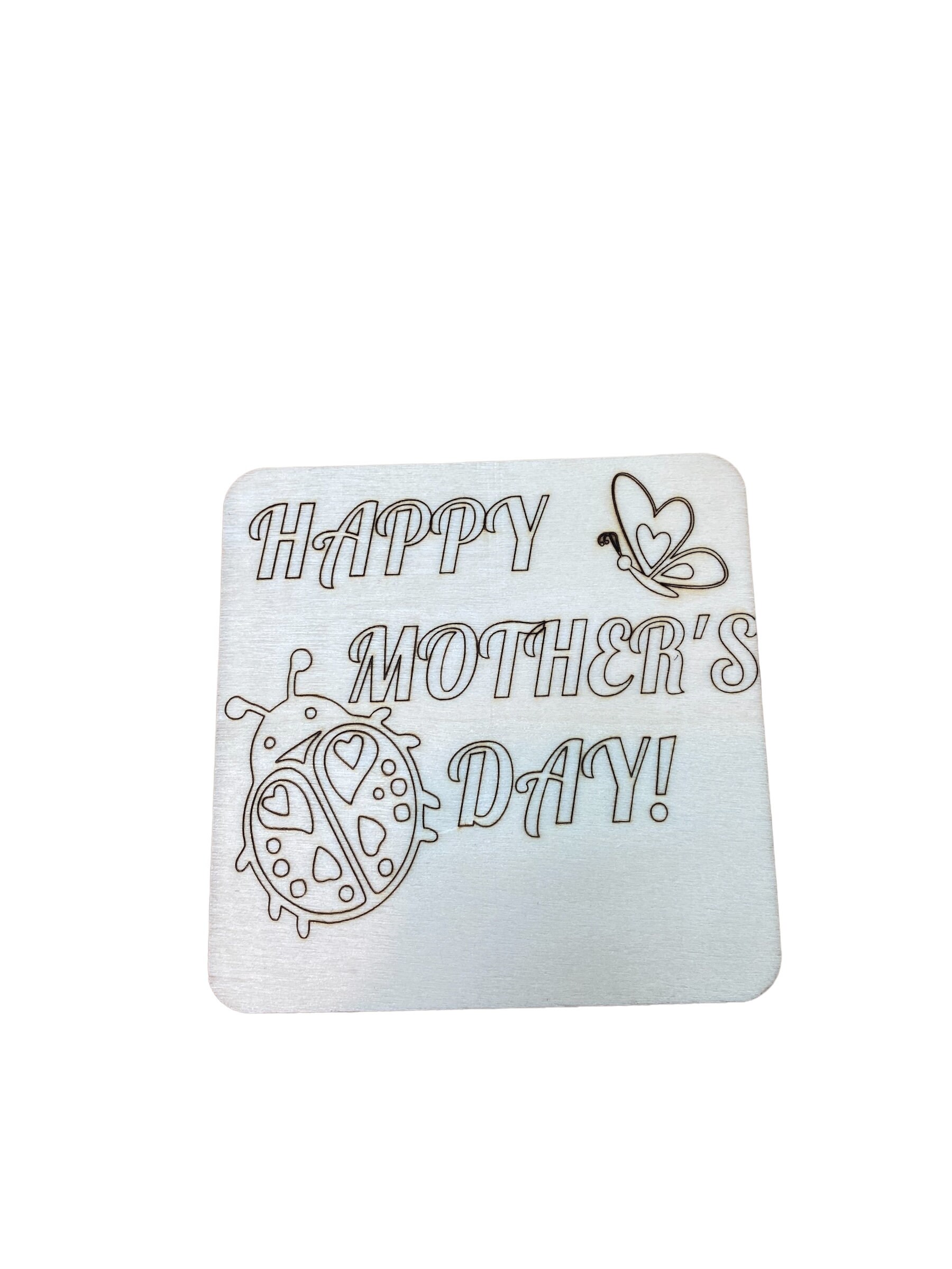 Mothers Day Craft 'happy Mothers Day' 4x4 Wooden Tile Paintable , READY ...