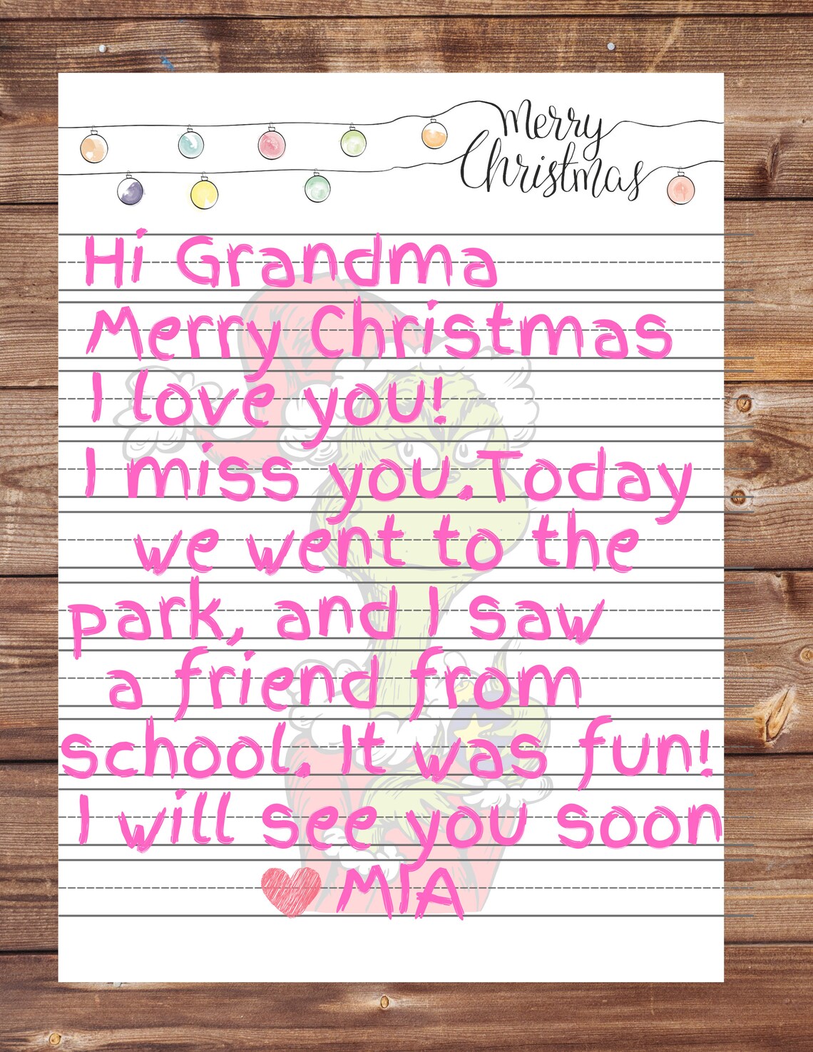 Christmas Letter Practicing Handwriting Kids Learn Merry Christmas ...