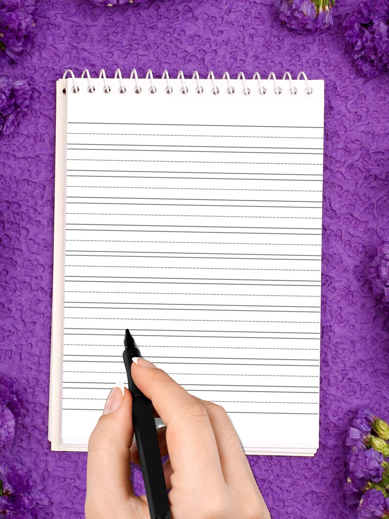 811 Inch Writing Paper Penmanship Lined Paper US Letter PDF Kid Hand ...