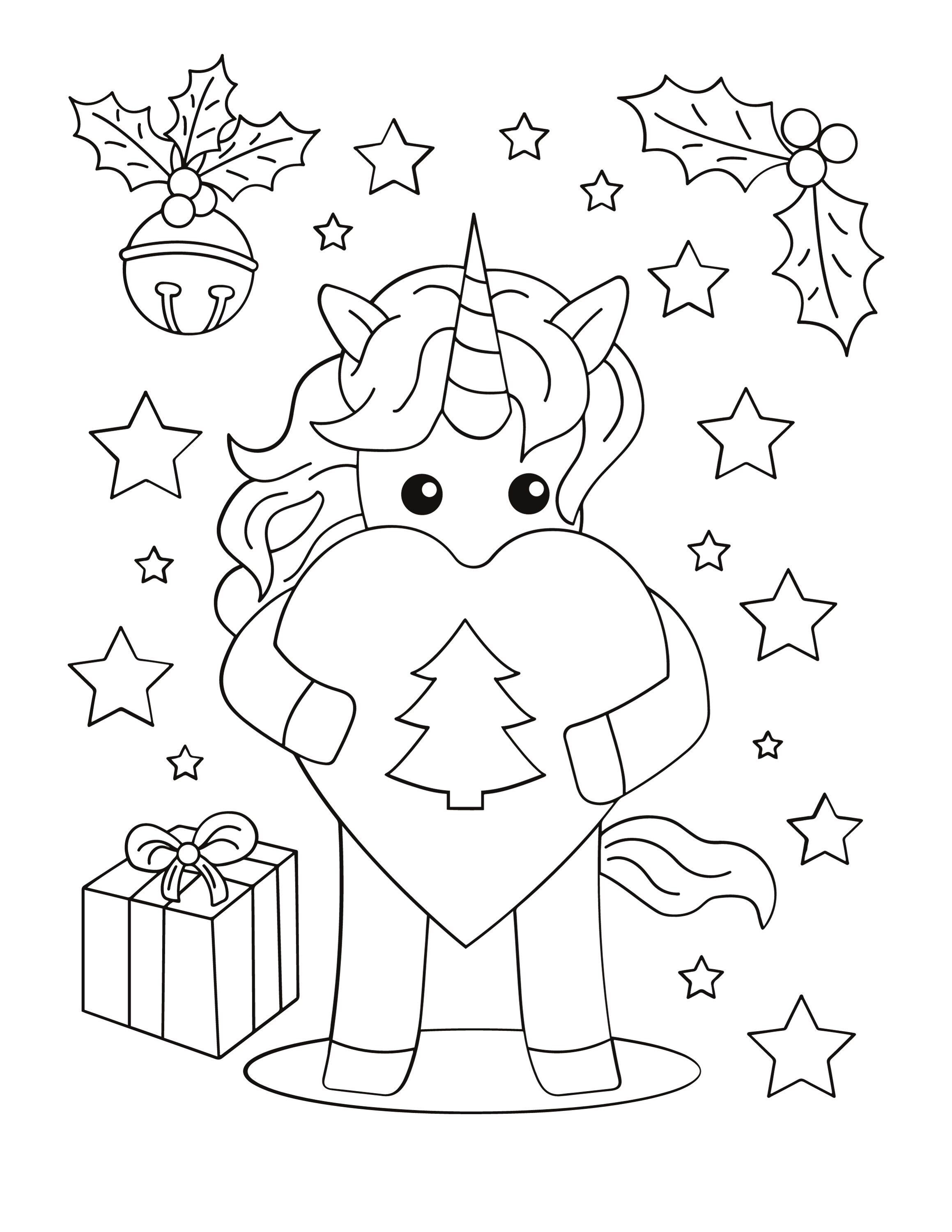 Unicorn Writing Handwriting Practice Kids Card Christmas Card Magical X ...