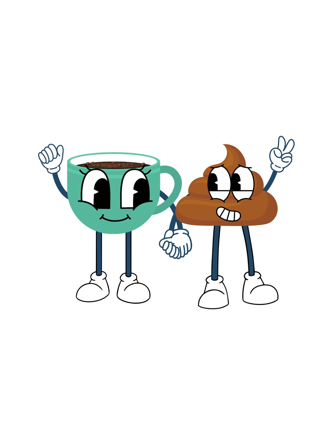 Coffee Cup Poop Digital Download Retro Image PNG Funny Cute Digital ...