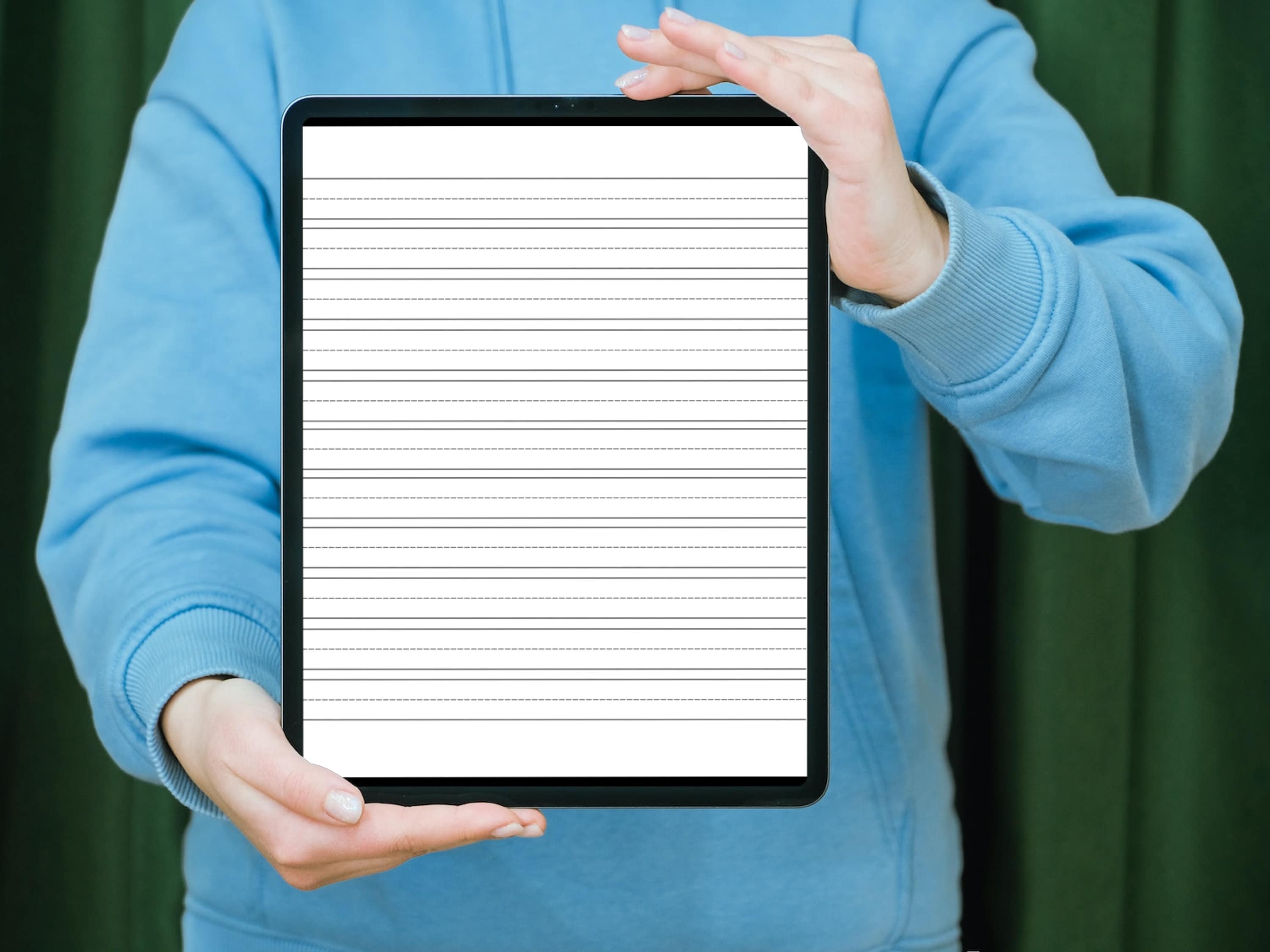 8×11 Inch Writing Paper Penmanship Lined Paper US Letter PDF Kid Hand ...