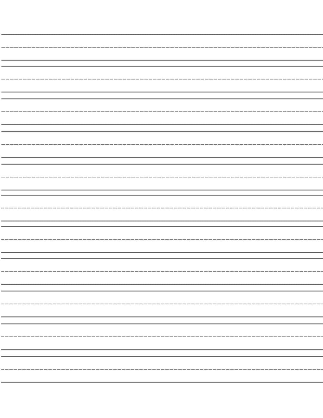 8×11 Inch Writing Paper Penmanship Lined Paper US Letter PDF Kid Hand ...