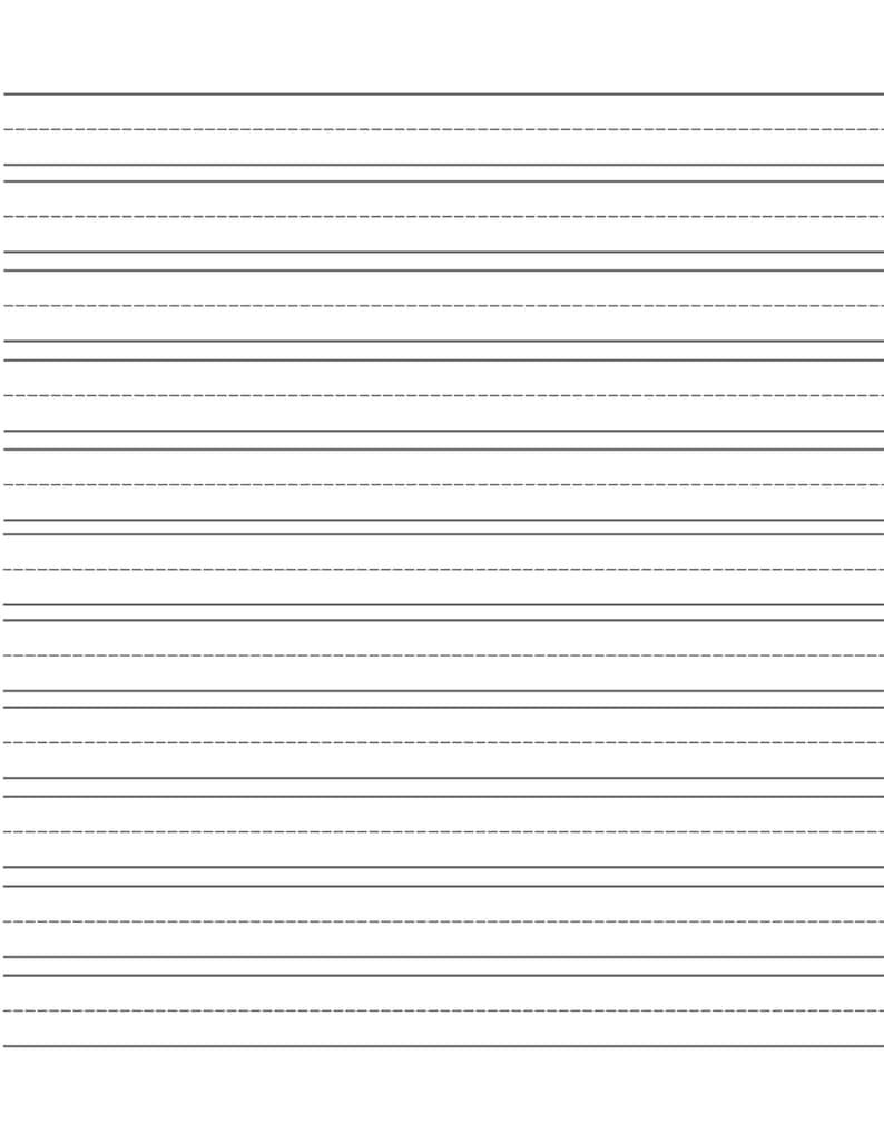 8×11 Inch Writing Paper Penmanship Lined Paper US Letter PDF Kid Hand ...