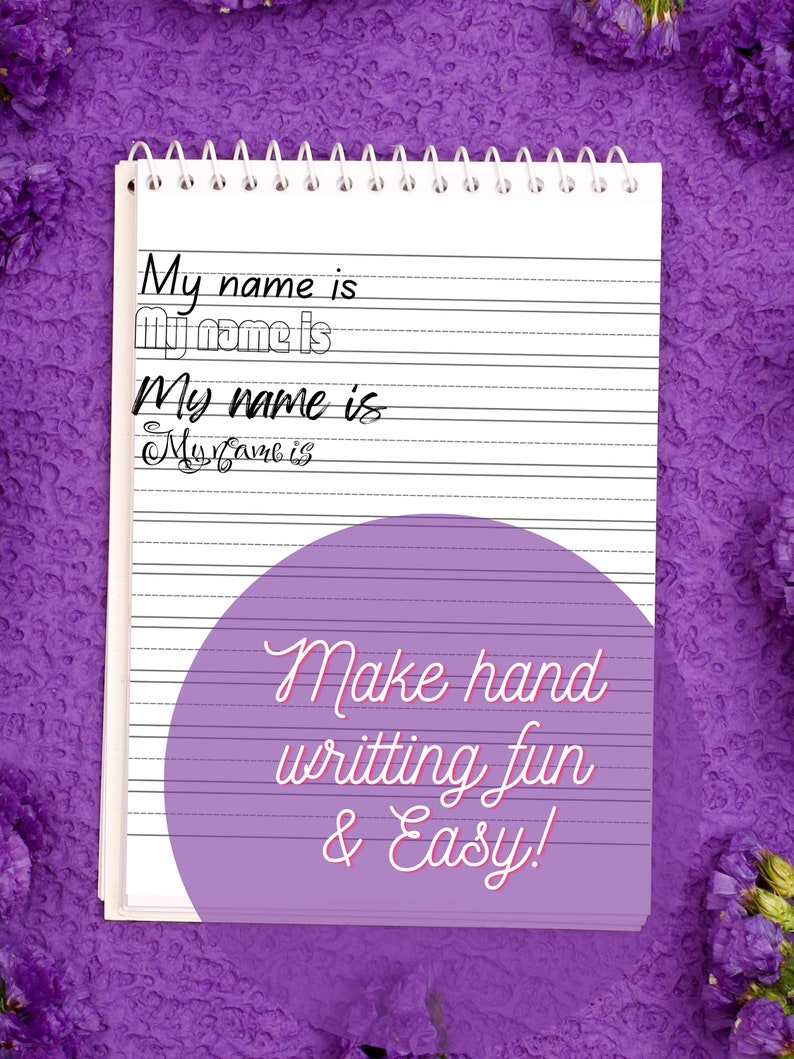 8×11 Inch Writing Paper Penmanship Lined Paper US Letter PDF Kid Hand ...