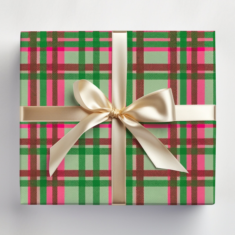 Pink Wrapping Paper Plaid - Etsy
