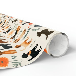 Illustrated Dogs Wrapping Paper With Dogs Gift Wrap Roll Cute Labrador ...