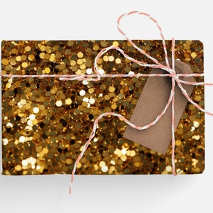 Gold Glitter Wrapping Paper Roll Gold Glitter Christmas Gift Wrap Roll ...