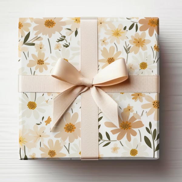 Daisy Wrapping Paper Roll - Etsy