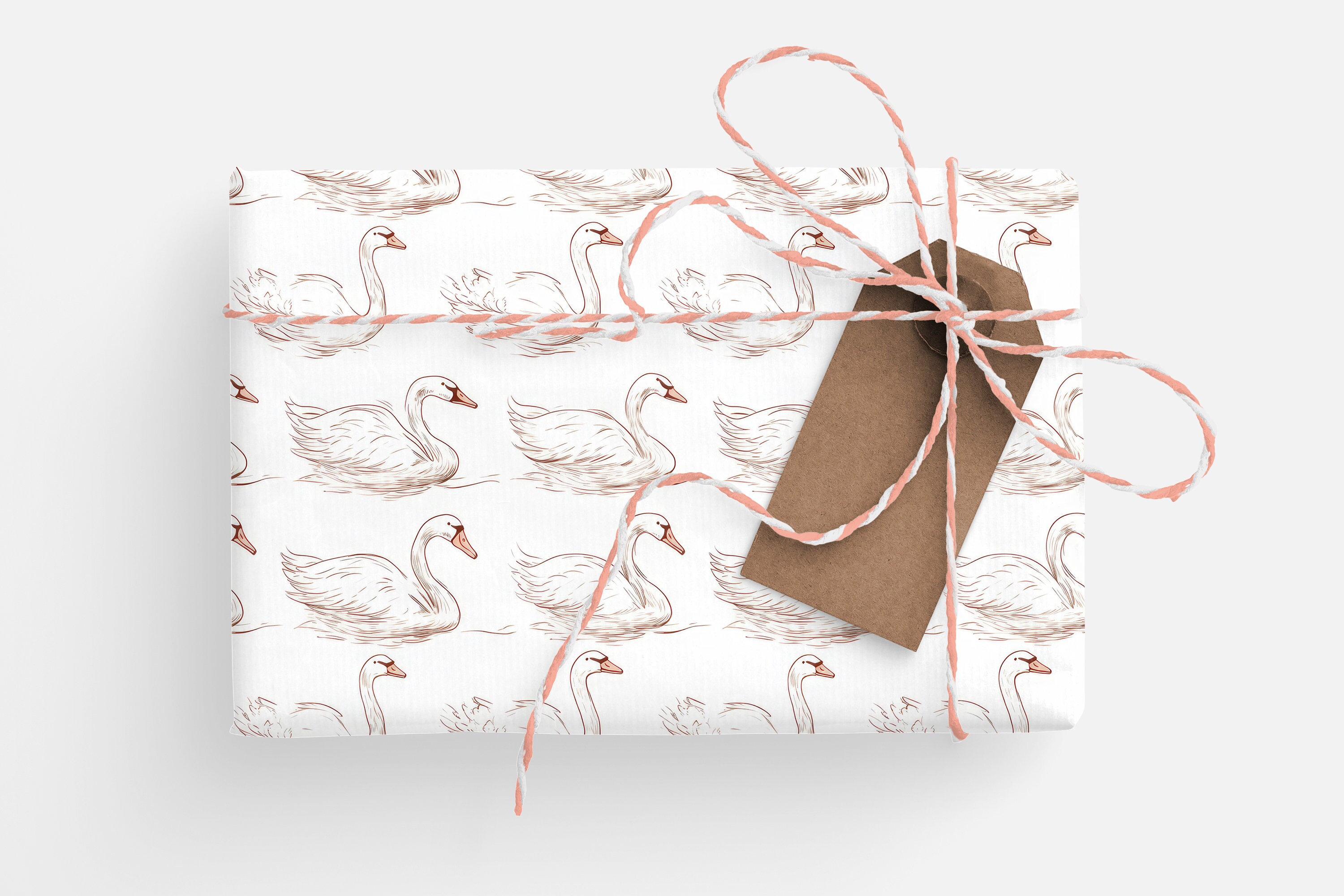 Adorable Swan Wrapping Paper Roll Swan Baby Shower Wrapping Paper, Swan ...