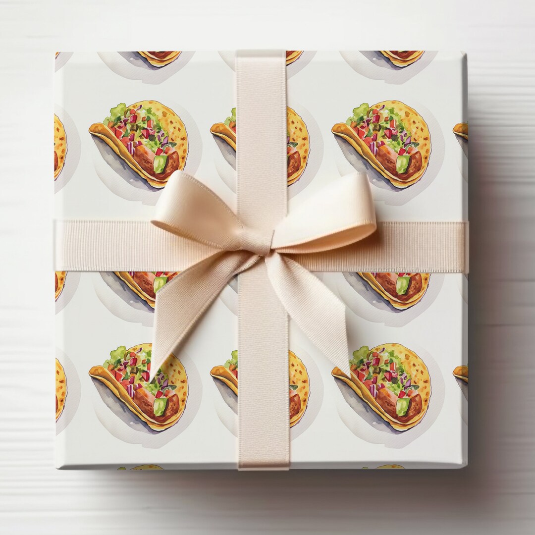 Taco Wrapping Paper Taco Gift Wrap Roll, Funny Wrapping Paper, Funny ...
