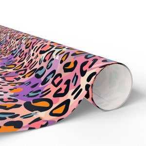 Pink Cheetah Print Wrapping Paper, Leopard Print Wrapping Paper, Girly ...