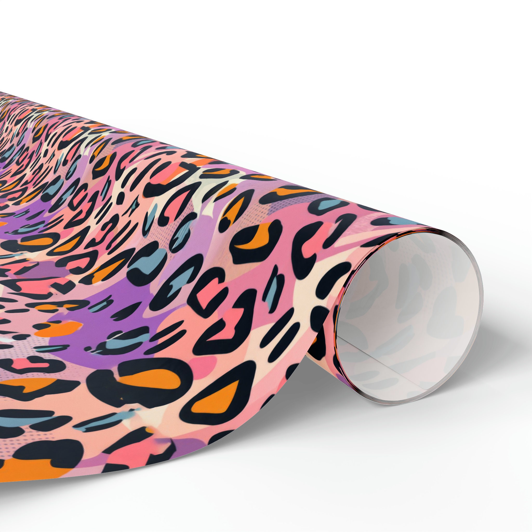 Pink Cheetah Print Wrapping Paper, Leopard Print Wrapping Paper, Girly ...