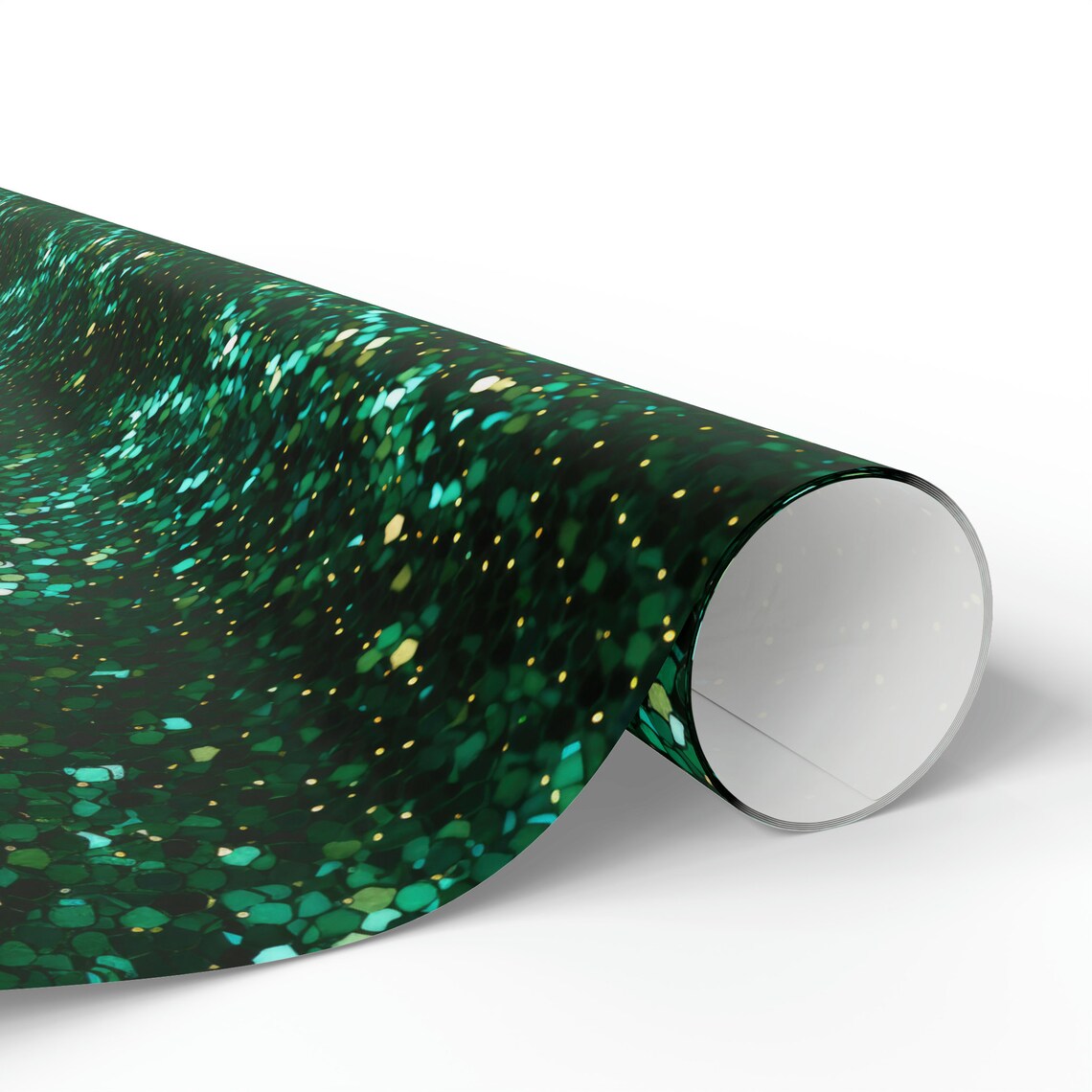 Green Glitter Wrapping Paper Roll Green Glitter, Glittery Wrapping ...