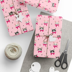 Kitten Wrapping Paper Cute Cat Wrapping Paper Roll, Pink Cats Gift ...