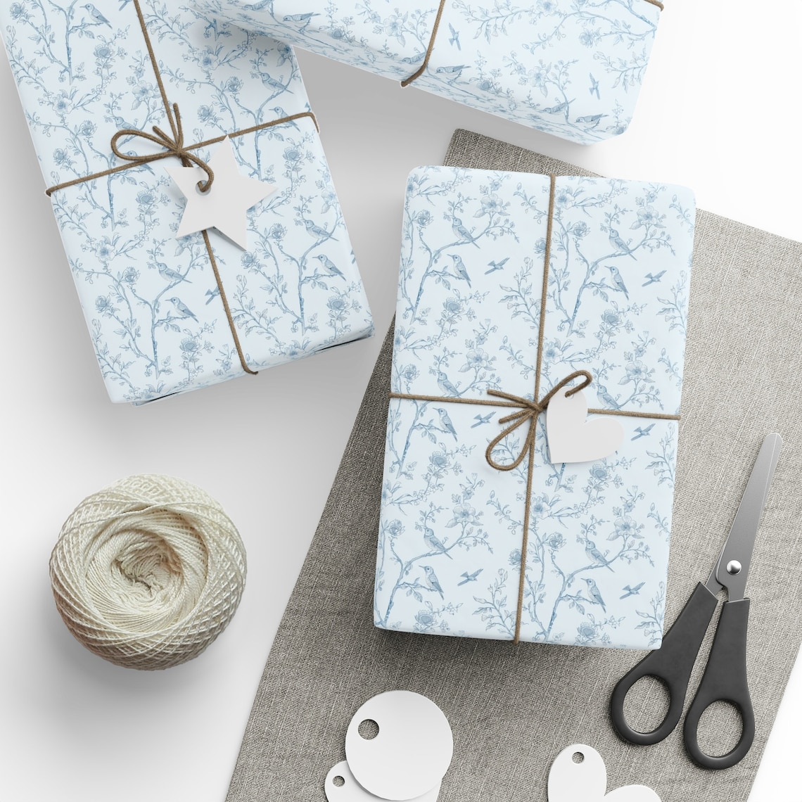 Boy Baby Shower Gift Wrap, Boy Baby Shower Wrapping Paper, Light Blue ...
