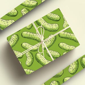 Pickle Wrapping Paper Roll Gift Wrapping Roll Pickle Lovers Gift Wrap ...