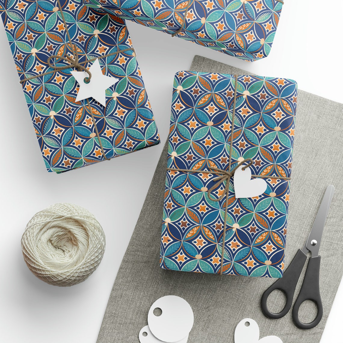 Moroccan Gift Wrap Roll Moroccan Tile Wrapping Paper Roll Geometric ...