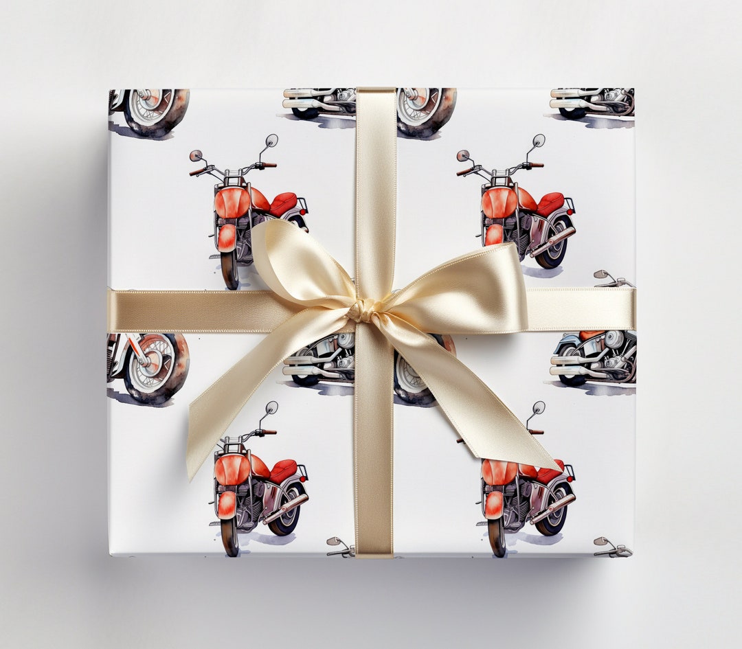 Motorcycle Wrapping Paper Motorcycle Wrapping Paper for Men Gift Wrap ...