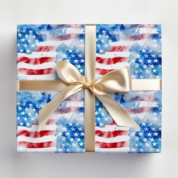 American Flag Wrapping Paper - Etsy