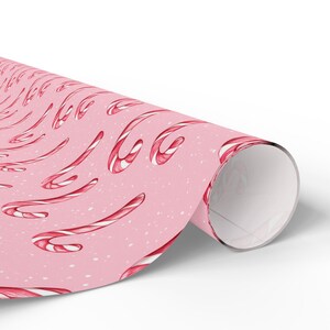 Pink Candy Cane Wrapping Paper Roll Pink Christmas Wrapping Paper Roll ...