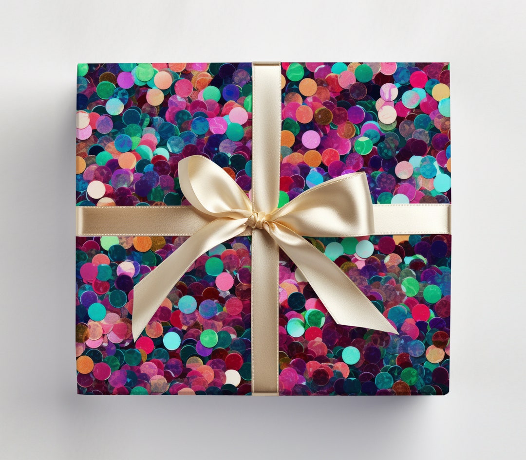 Rainbow Sequin Wrapping Paper Roll Shiny Sequins Gift Wrap Roll ...
