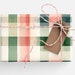 Christmas Plaid Wrapping Paper, Gingham Wrapping Paper, Watercolor ...