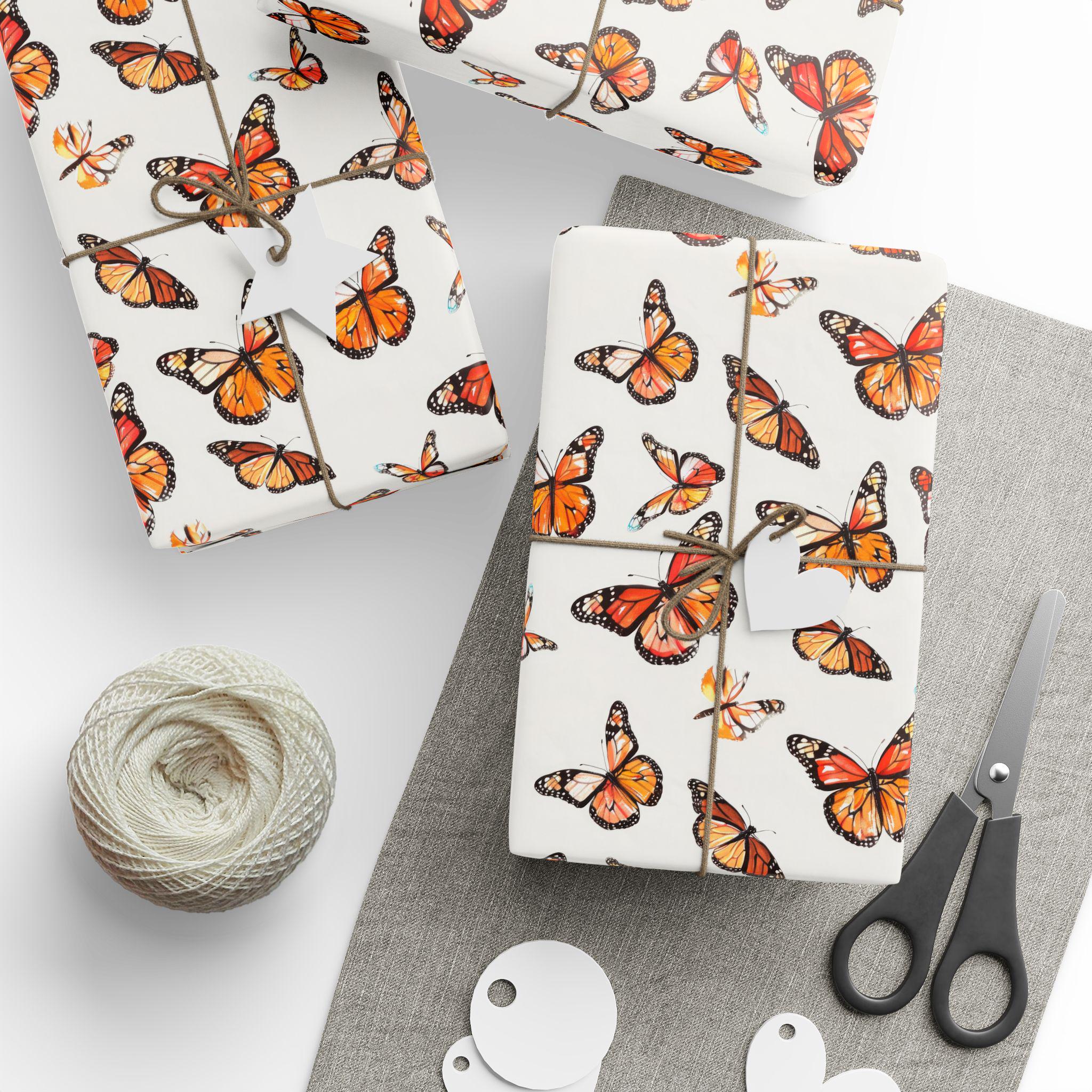 Monarch Butterfly Wrapping Paper Roll Butterflies Gift Wrapping ...