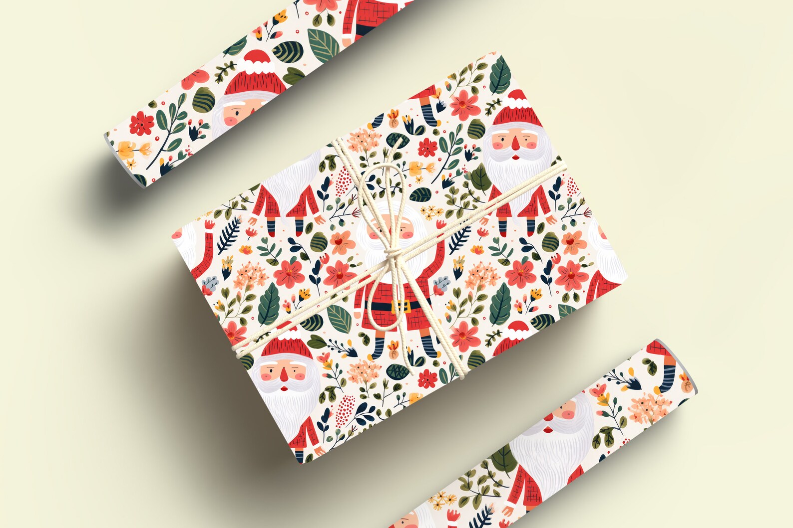 Trendy Santa Wrapping Paper Cute Santa Design Wrapping Paper Roll ...