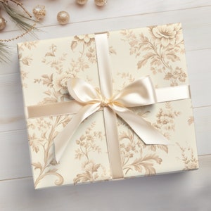 Ivory Wrapping Paper Victorian Wrapping Paper Roll, White Wedding ...