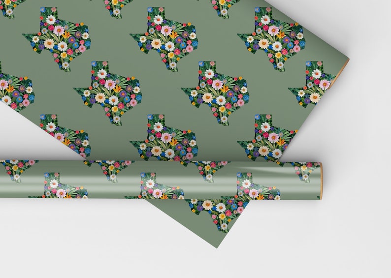 Texas Wrapping Paper Texas State Gift Wrap Texas State Gift Wrapping ...